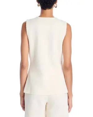 Aqua Sleeveless Button Detailed Sweater - Ivory