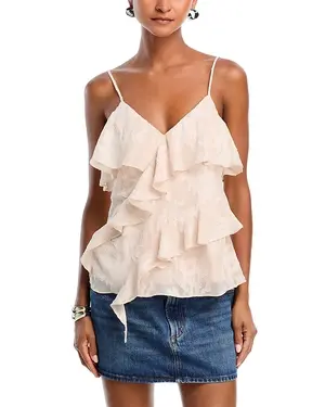 Aqua Ruffled Cami Top