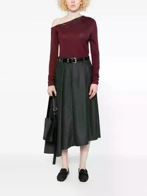 Brunello Cucinelli Chain-embellished One-shoulder Top