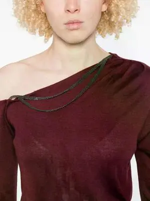 Brunello Cucinelli Chain-embellished One-shoulder Top