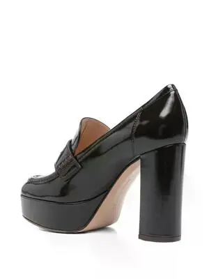 GIANVITO ROSSI 100mm Patent-leather Platform Loafers - Brown