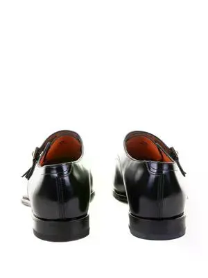 Santoni Double-buckle Leather Monk Shoes - Black