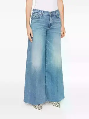 MOTHER The Swisher Sneak Fray Jeans - Blue