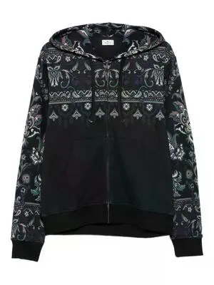 Etro Paisley-print Zip-up Hoodie - Blue