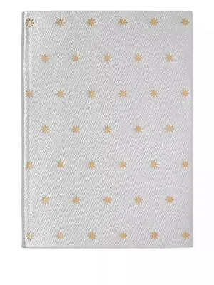 Smythson Star-print Panama Notebook - Silver