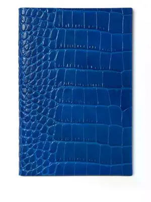 Smythson Chelsea Crocodile-embossed Notebook - Blue