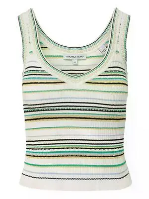 Veronica Beard Striped Ribbed Tank Top