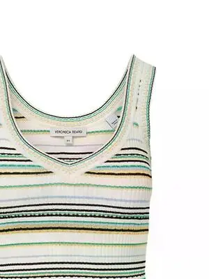 Veronica Beard Striped Ribbed Tank Top