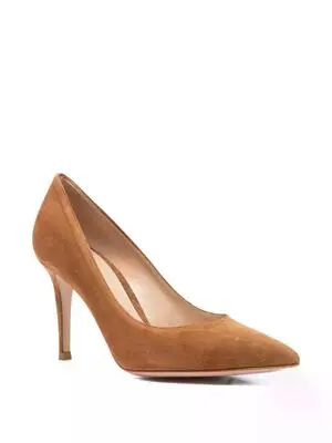 GIANVITO ROSSI 85mm Pointed-toe Suede Pumps - Brown