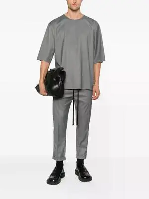 HAMZA Drawstring Cuffed Trousers - Grey