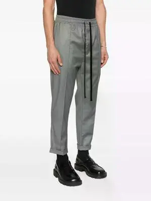 HAMZA Drawstring Cuffed Trousers - Grey