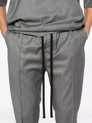 HAMZA Drawstring Cuffed Trousers - Grey