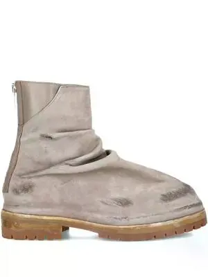 424 Distressed Leather Boots - Grey