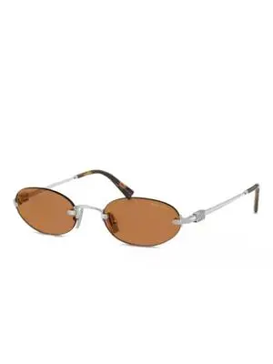 Miu Miu Oval-frame Sunglasses - Silver
