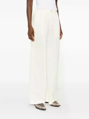 FORTE_FORTE Pleated Wide-leg Trousers - Neutrals