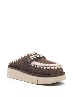 Mou Bounce Logo-plaque Mules - Brown