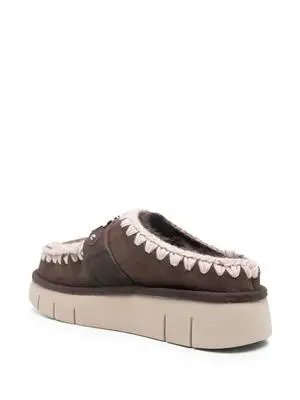 Mou Bounce Logo-plaque Mules - Brown