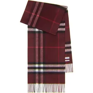 Burberry Giant Check Cashmere Scarf - Oxblood Red