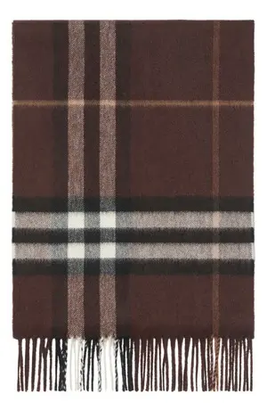 Burberry Giant Check Cashmere Scarf - Treacle Brown
