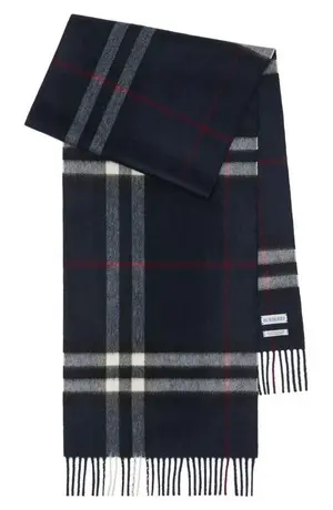 Burberry Giant Check Cashmere Scarf Ink