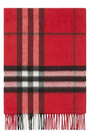Burberry Giant Check Cashmere Scarf - Post Red