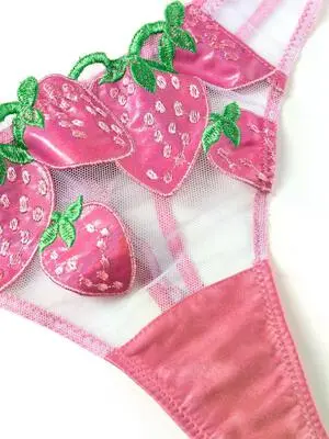 FLEUR DU MAL Wild Strawberry Thong