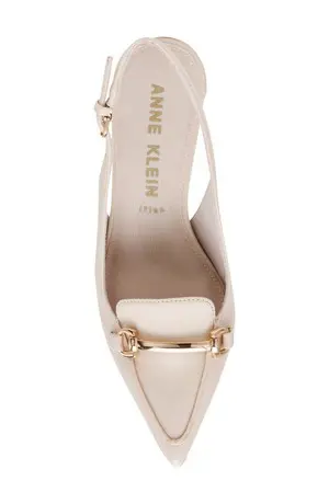 Anne Klein Royce Slingback Pointed Toe Pumps - Bone