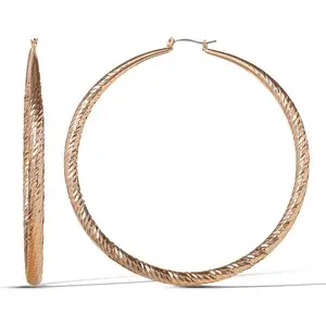 Jessica Simpson Js Wide Textured Hoop Earrings