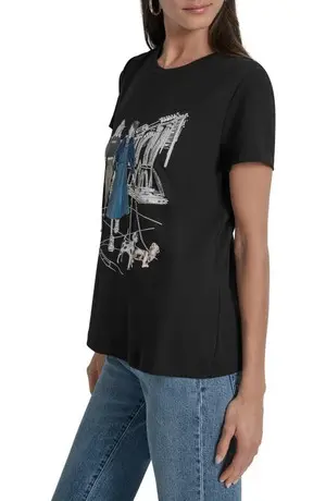 Dkny Conversational Graphic T-shirt - Black