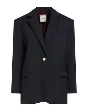 Sandro Single-breasted Blazer In Polyester, Wool, And Elastane