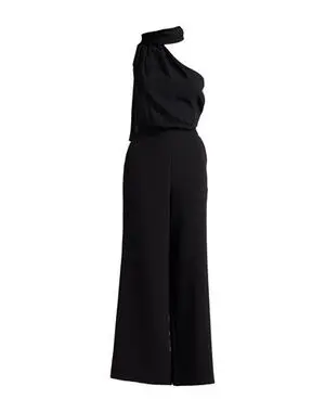 LIU •JO One-shoulder Crepe Jumpsuit - Black