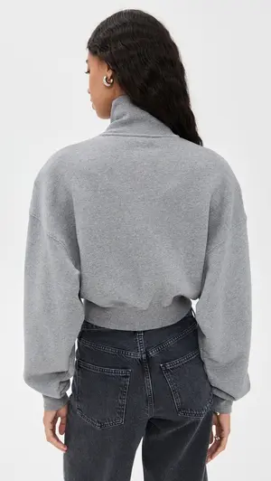 AGOLDE Darby Zip Up Sweatshirt - Grey Heather
