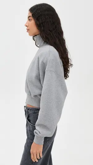 AGOLDE Darby Zip Up Sweatshirt - Grey Heather