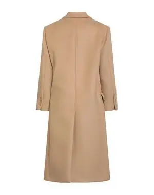 Sandro Coat In Wool And Polyamide - Beige