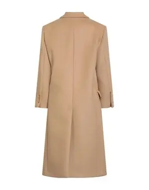 Sandro Coat In Wool And Polyamide - Beige