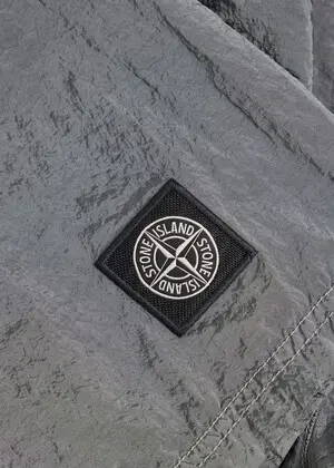 Stone Island Logo Crinkled Nylon Swim Shorts