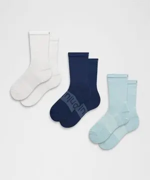 Lululemon Power Stride Crew Socks - Foam Cloud/clubhouse Blue/white