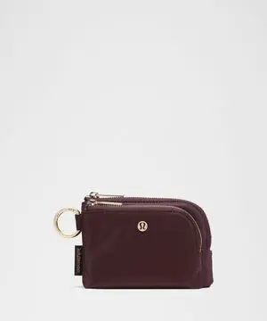 Lululemon Double Zip Clippable Card Pouch Black Plum/goodnight Plum