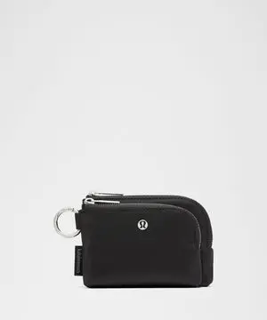 Lululemon Double Zip Clippable Card Pouch Black/black