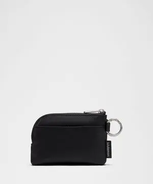 Lululemon Double Zip Clippable Card Pouch - Black/black/silver