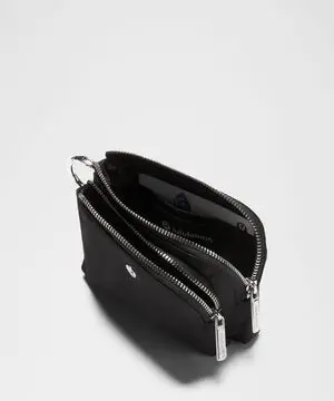 Lululemon Double Zip Clippable Card Pouch - Black/black/silver