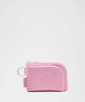 Lululemon Double Zip Clippable Card Pouch Pink Frosting/pink Frosting
