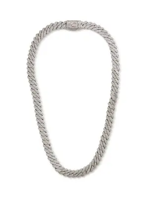 CERNUCCI Iced Cuban Link Necklace - Silver