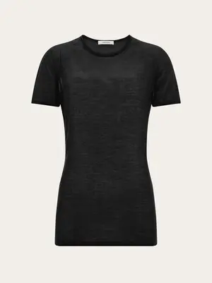 FERRAGAMO Knitted T-shirt - Black