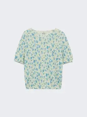 Loewe Short Sleeve Floral Sweater - White