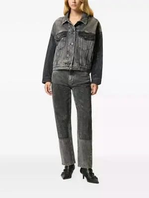 Pinko Stonewashed Embellished Denim Jacket - Black