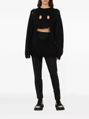 Moschino Smiley Face Distressed Sweater
