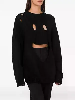 Moschino Smiley Face Distressed Sweater