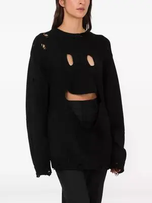 Moschino Smiley Face Distressed Sweater