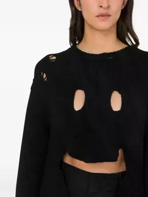 Moschino Smiley Face Distressed Sweater